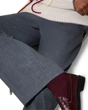 Whistles High Rise Straight Leg Pants - Grey