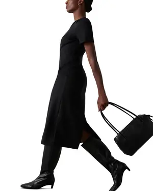 Whistles Ponte Detachable Lace Hem Dress