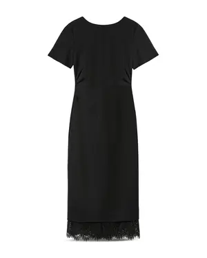 Whistles Ponte Detachable Lace Hem Dress