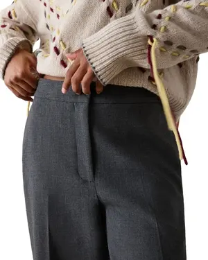 Whistles Petite High Rise Straight Leg Pants