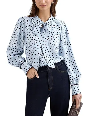 PHASE EIGHT Coco Tie Neck Blouse