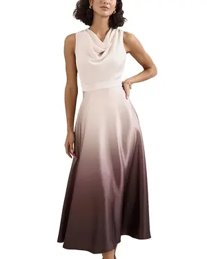 PHASE EIGHT Petites Cheryl Cowl Neck Ombre Midi Dress