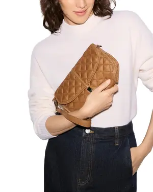 Mz Wallace Small Astor Convertible Quilted Clutch - Cognac