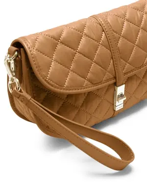Mz Wallace Small Astor Convertible Quilted Clutch - Cognac