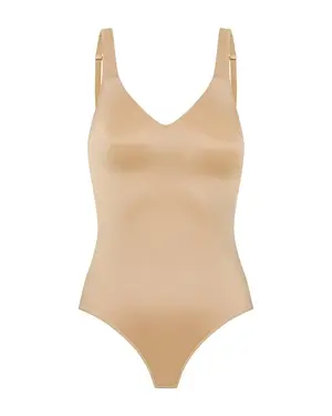 Hanro Soft Embrace V Neck Bodysuit - Beige