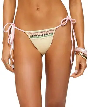 EDIKTED Tarah Beaded String Bikini Bottom - Mix