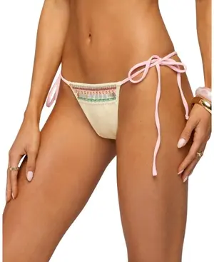 EDIKTED Tarah Beaded String Bikini Bottom