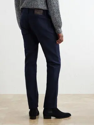 Brioni Straight-leg Cotton-moleskin Trousers