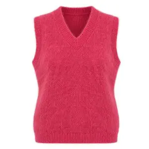 LUELLA FASHION Perth Mohair Blend V-neck Tank Top Raspberry - Pink