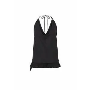 PAR Y ESCALA Embroidered Mirror Ruched Flor Top