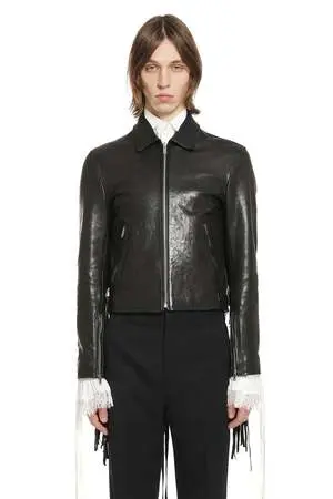 ANN DEMEULEMEESTER Karlo Fringed Biker Jacket - Black