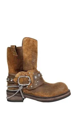 ANN DEMEULEMEESTER Boa Short Riding Boots - Brown