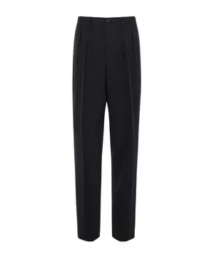 Yohji Yamamoto Double-pleated Casual Trousers - Black