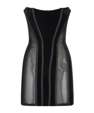 Elisabetta Franchi Strapless Mini Velvet Dress - Black