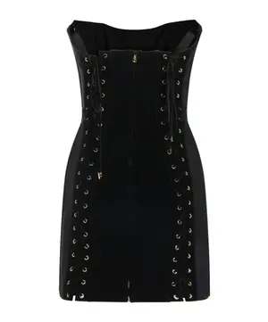 Elisabetta Franchi Strapless Mini Velvet Dress