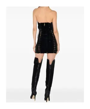 Elisabetta Franchi Strapless Mini Velvet Dress