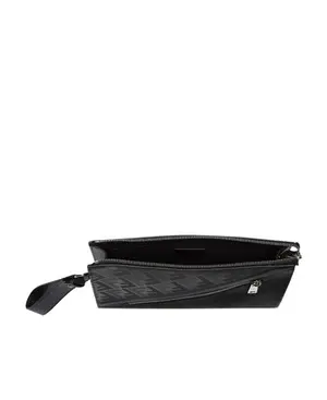 Fendi Shadow Diagonal Zipped Clutch Bag