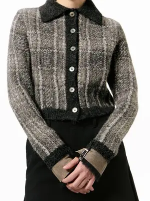Our Legacy Checked Cropped Cardigan - No
