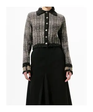 Our Legacy Checked Cropped Cardigan - No