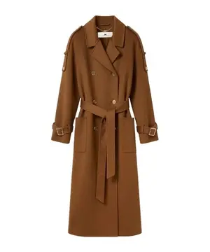 Elisabetta Franchi Elisabetta Franchi Double-Breasted Belted Coat No