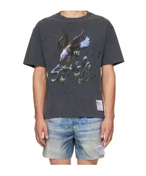 Satisfy Printed Short-sleeved T-shirt - Make Old Black