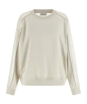 Brunello Cucinelli Long Sleeve Crewneck Sweatshirt - White