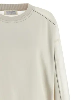 Brunello Cucinelli Long Sleeve Crewneck Sweatshirt - White