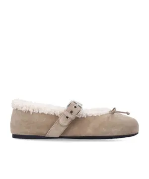Miu Miu Suede Shearling Ballerinas