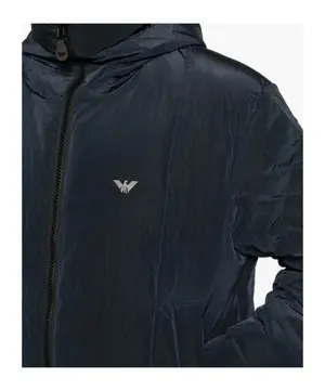 Emporio Armani Logo-plaque Hooded Jacket - Navy Blue