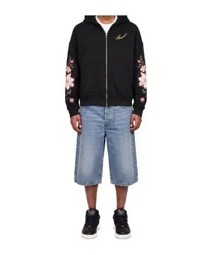 Amiri Floral-embroidered Zipped Long Sleeved Hoodie