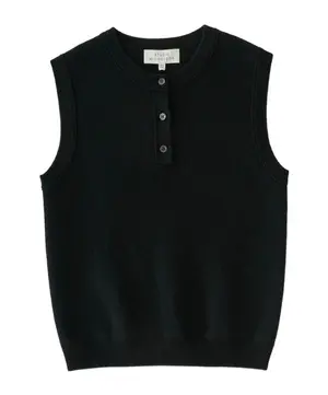 Studio Nicholson Aurel Half-placket Vest - Black