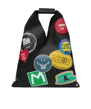 MAISON MARGIELA Japanese Sticker-print Tote Bag - Black