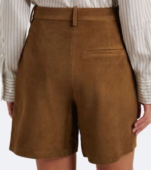 JOSEPH Suze Pleated Suede Shorts