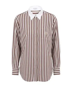 Brunello Cucinelli Striped Long-sleeve Shirt