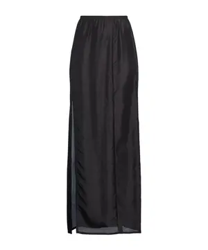 MAISON MARGIELA Solid Satin Midi Skirt - Black
