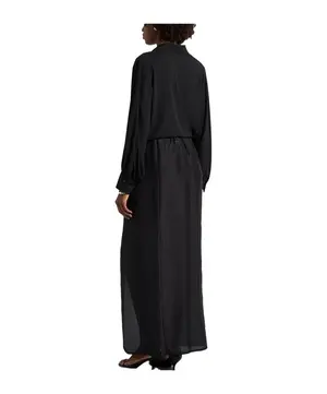 MAISON MARGIELA Solid Satin Midi Skirt - Black