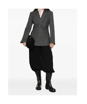 RÓHE Cup Detailed Blazer - Dark Gray
