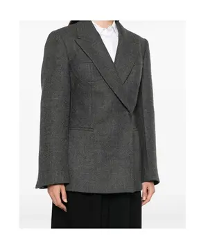 RÓHE Cup Detailed Blazer - Dark Gray