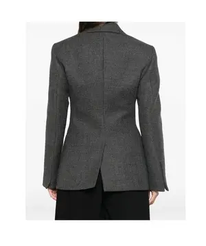 RÓHE Cup Detailed Blazer - Dark Gray