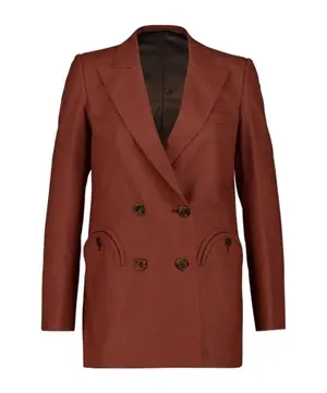 BLAZÉ MILANO Patea Everyday Double-breasted Tailored Jacket - Rust-red