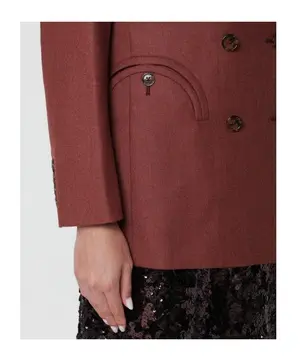 BLAZÉ MILANO Patea Everyday Double-breasted Tailored Jacket - Rust-red