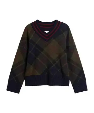 Barbour V-neck Striped Knit Sweater
