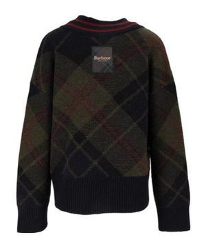 Barbour V-neck Striped Knit Sweater