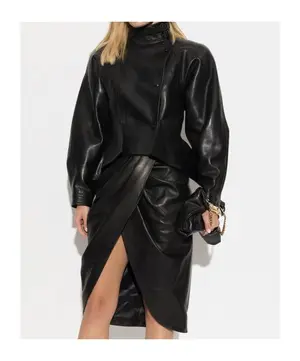 Balmain Long-sleeve Leather Jacket