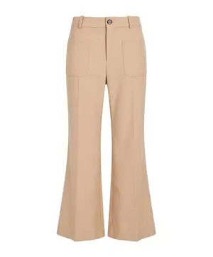 Chloé Relaxed-fit Wool Trousers - Sand