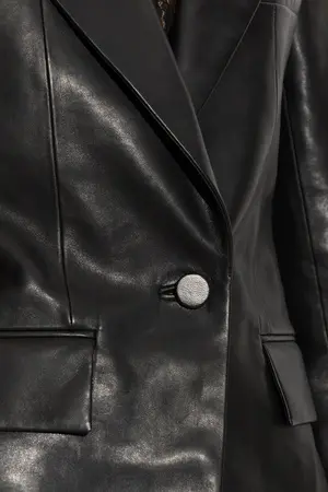 Balmain Long-sleeve Leather Jacket