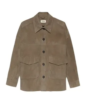 ARMA Button-front Long-sleeve Casual Jacket - Brown