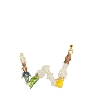 Marni Sculpted Initial Pendant Necklace - Multi-color