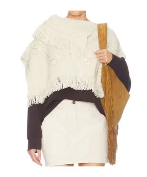 Isabel Marant Étoile Kacie Fringed Knit Cape
