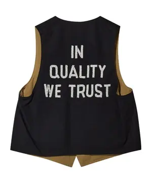 Visvim Beaded Embroidered Vest - Navy Blue